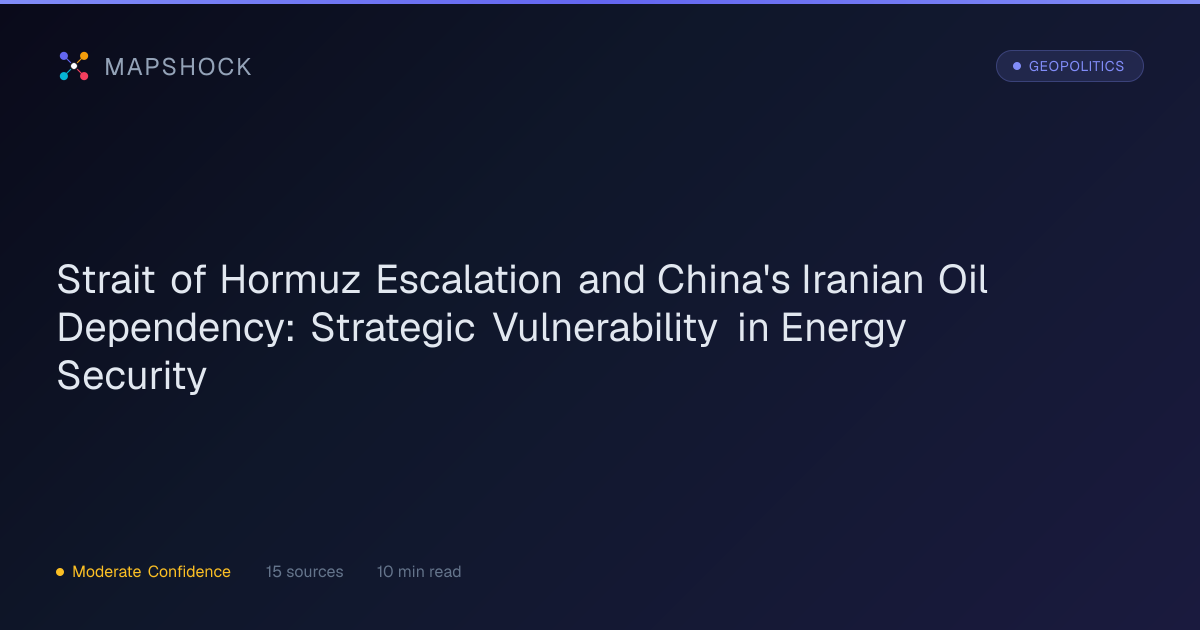 Strait of Hormuz Escalation and China's Iranian Oil Dependency ...